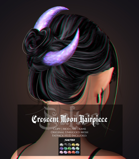 Second Life Marketplace - [s a l t e a] Crescent Moon Hairpiece